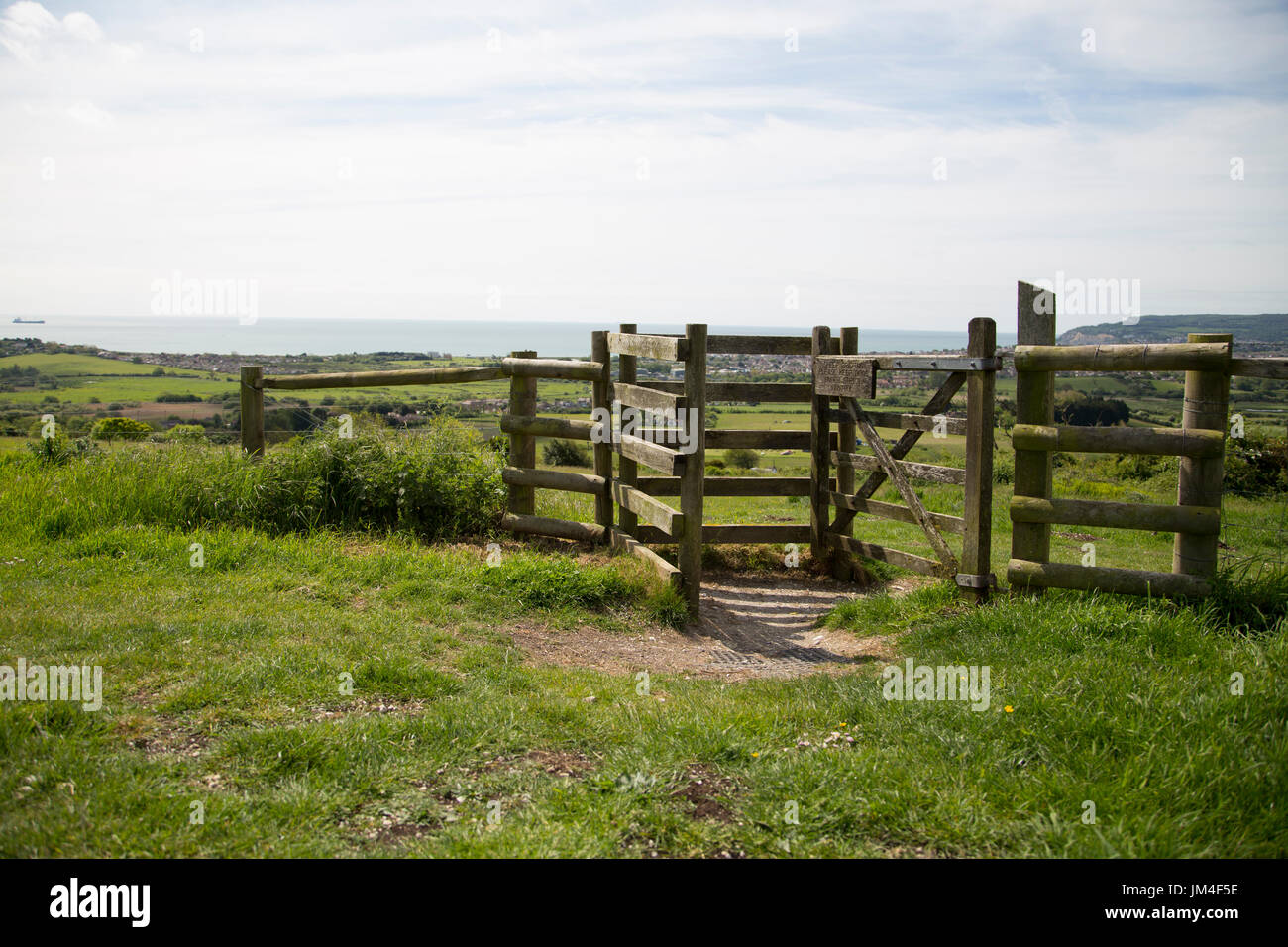 Gated entrance to a footpath Stock Photo - Alamy