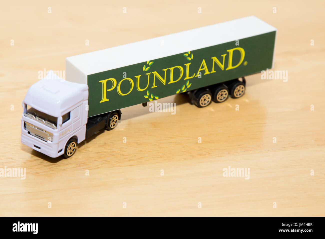 Elevated view of tou poundland lorry Stock Photo - Alamy
