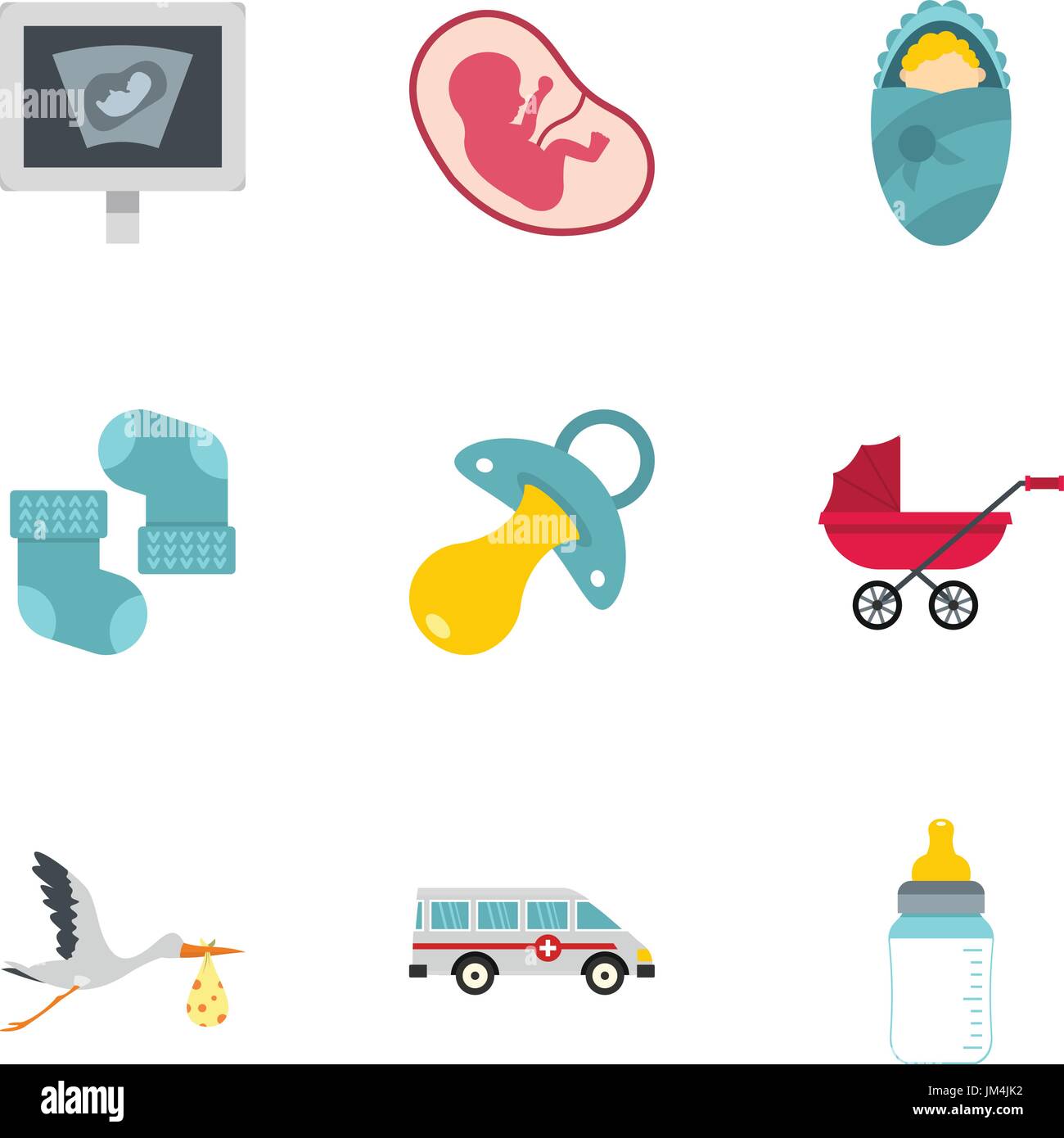 Pregnancy icons set, flat style Stock Vector Image & Art - Alamy