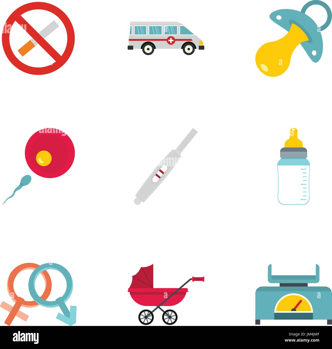 Parturition icons set, flat style Stock Vector Image & Art - Alamy