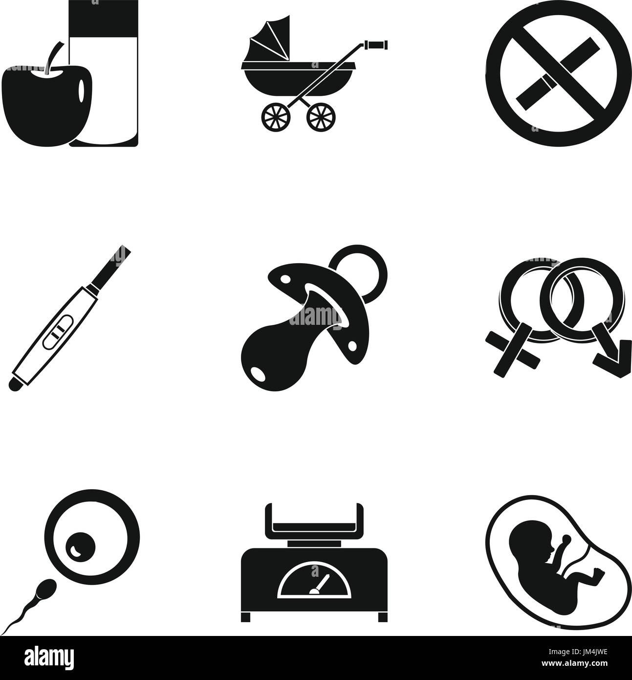 Pregnancy symbols icons set, simple style Stock Vector Image & Art - Alamy