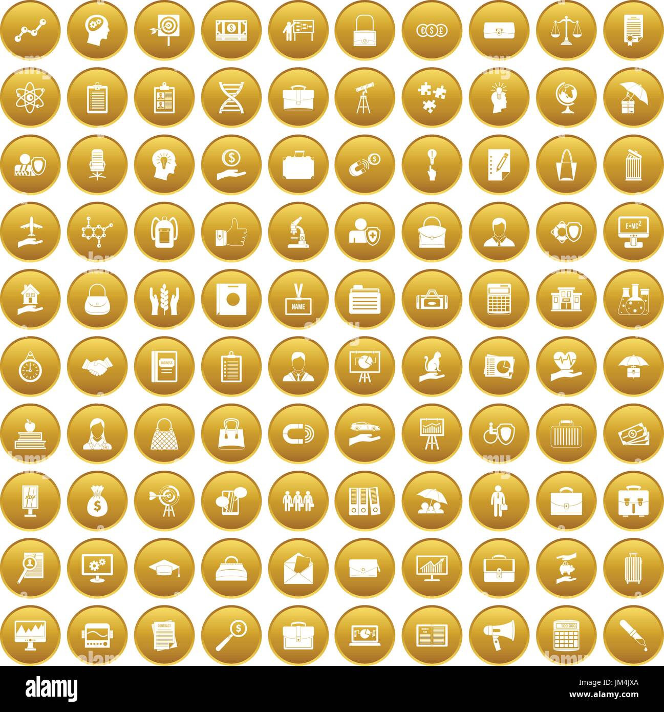 100 portfolio icons set gold Stock Vector Image & Art - Alamy