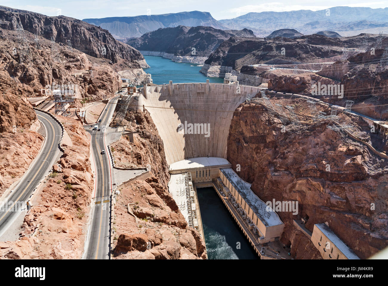 Hoover Dam from the bridge, Nevada, Arizona, USA Stock Photo - Alamy