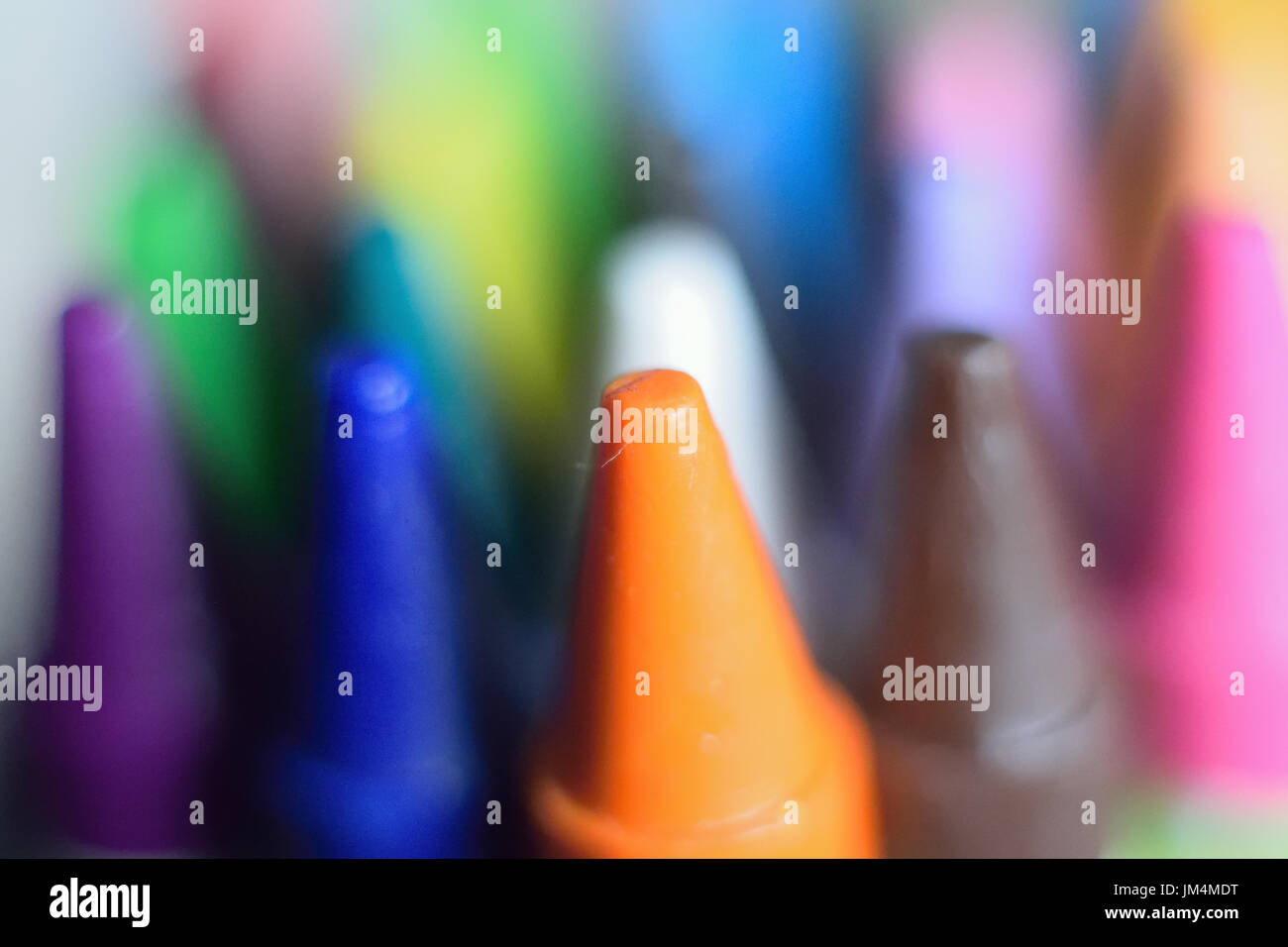 Macro details of colorful wax crayons Stock Photo - Alamy