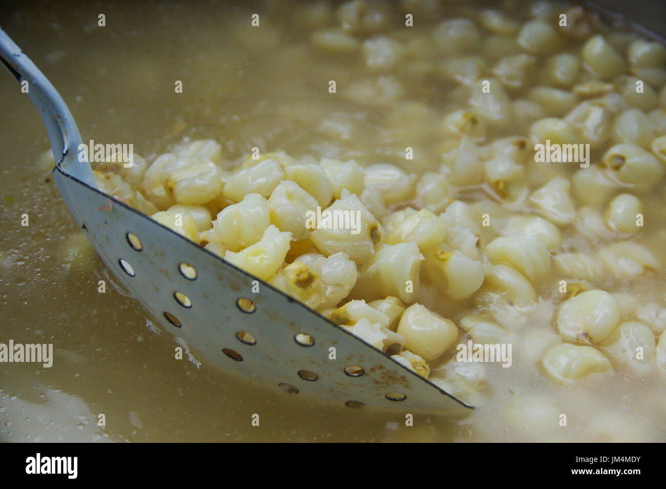 Close up of a cooked mote ecuadorian traditional typical andean food ...