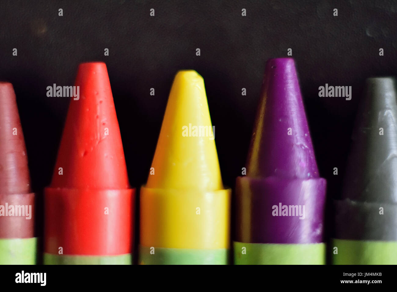 Macro details of colorful wax crayons Stock Photo - Alamy