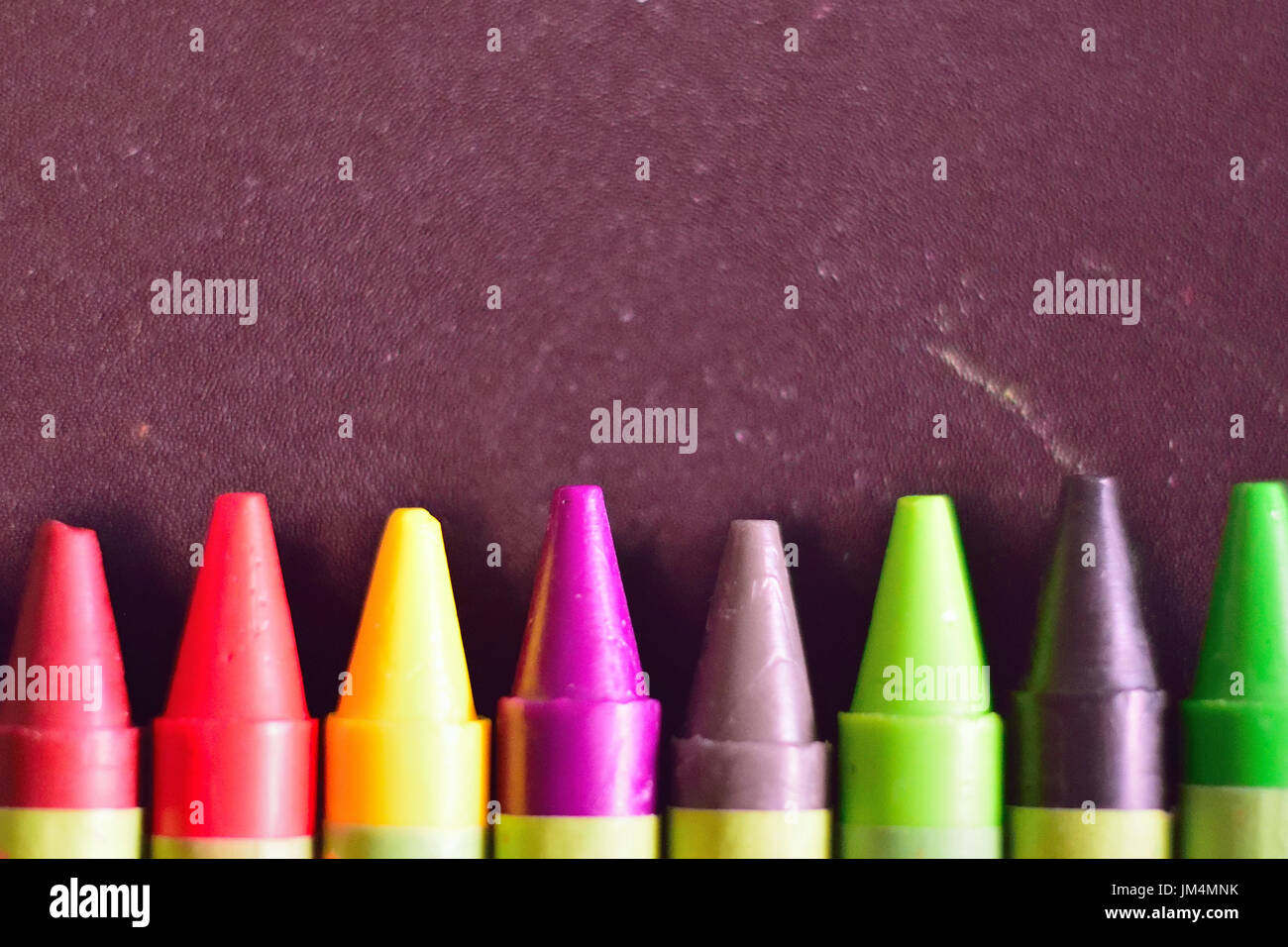 Macro details of colorful wax crayons Stock Photo - Alamy