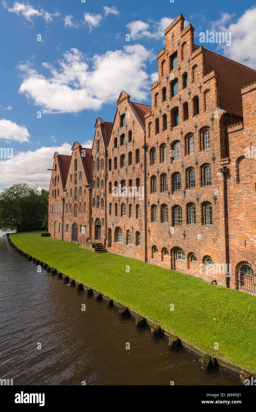 Old warehouses for the imported Luneburg salt, Hanseatic town of Lubeck ...