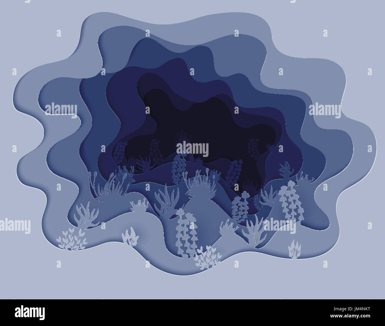 Vector illustration of sea bottom with seaweed Stock Vector Image & Art ...