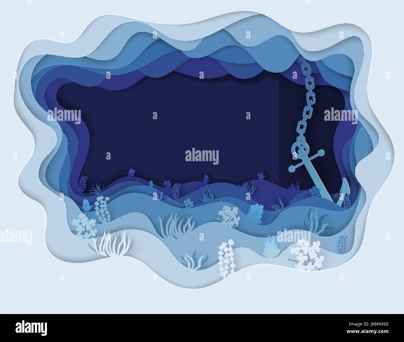 Vector illustration of sea bottom and anchor boat Stock Vector Image ...