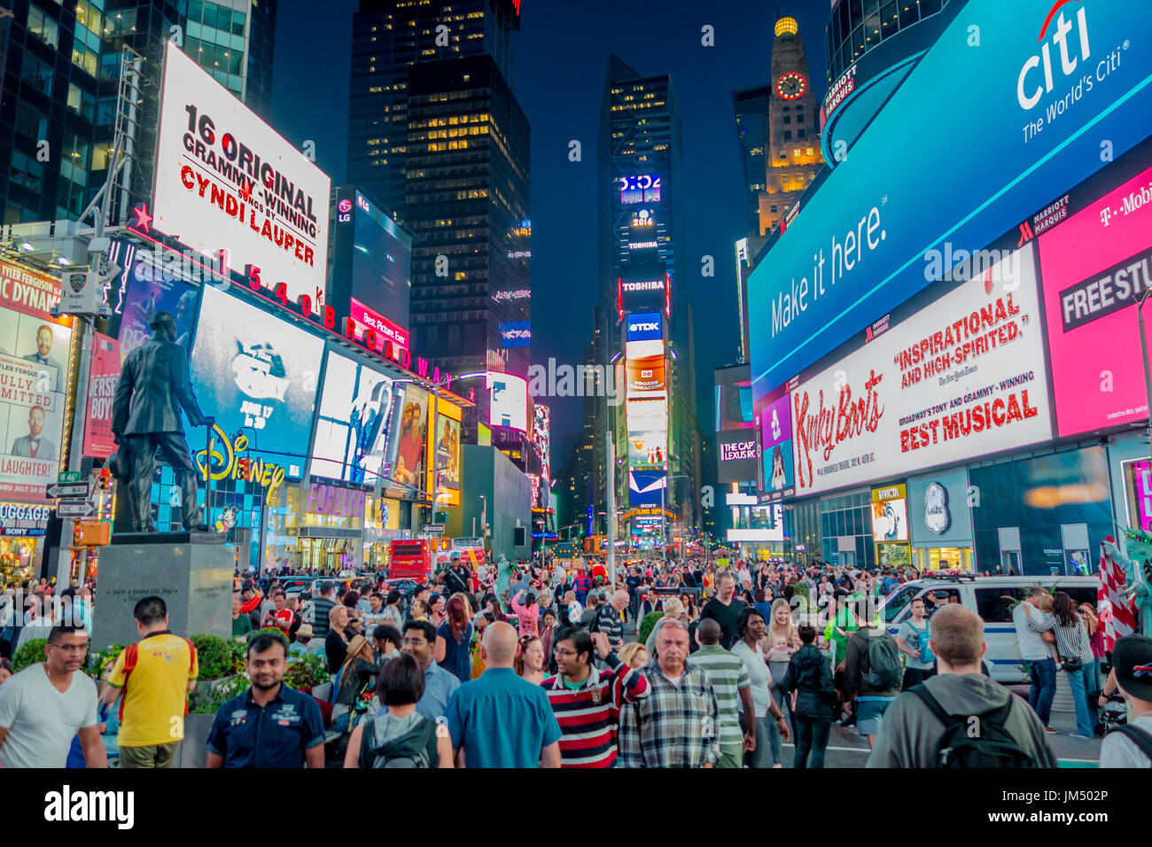 Times square broadway night aerial hi-res stock photography and images ...