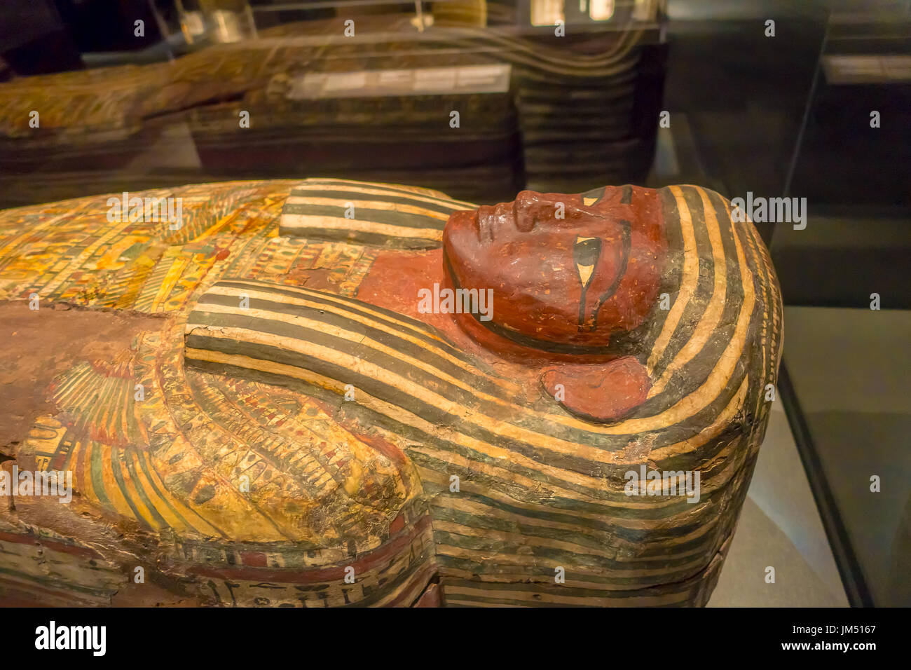 HOUSTON, USA - JANUARY 12, 2017: Close up of the sarcophagus of the ...