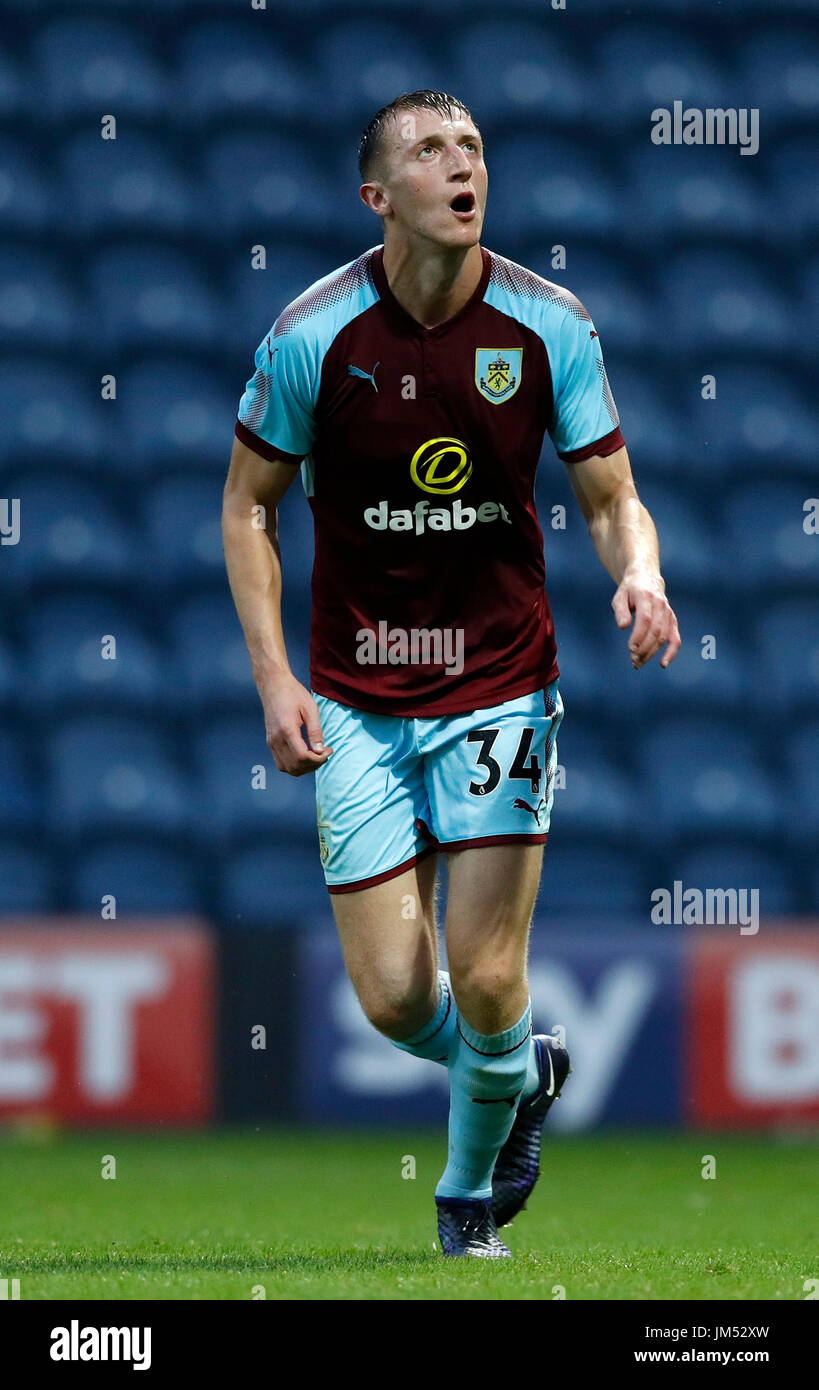 Burnley's Tom Anderson during the pre-season friendly match at Deepdale ...