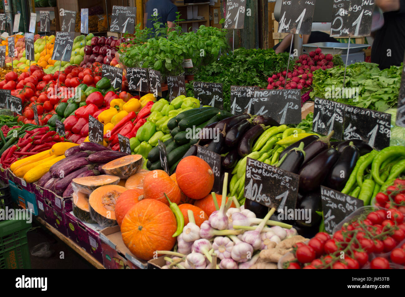 Vegetables on the Naschmarkt food market (Vienna, Austria Stock Photo ...