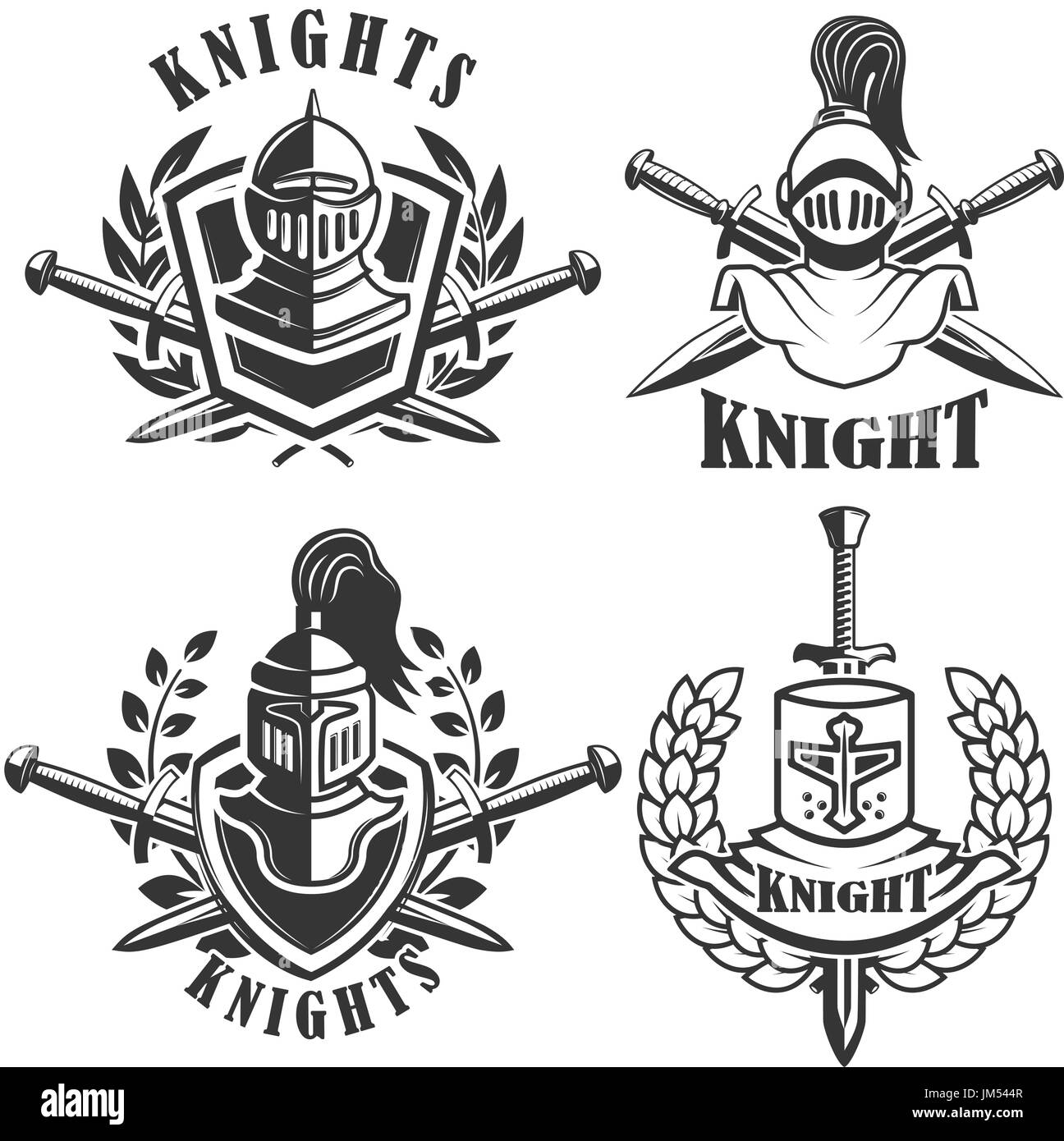 Set medieval knights helmet illustration Stock Vector Images - Alamy