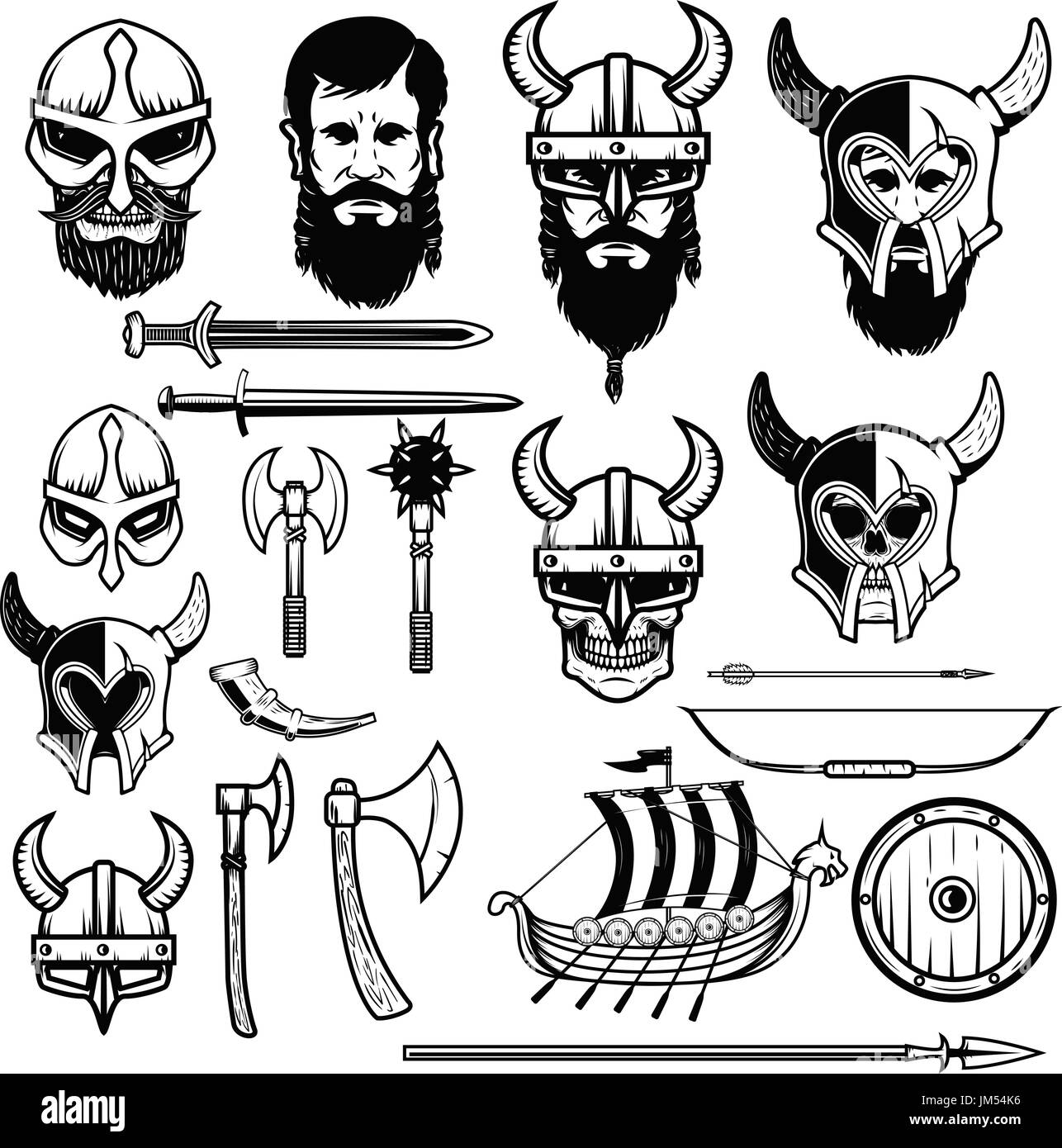 Norwegian vikings illustration Stock Vector Images - Alamy