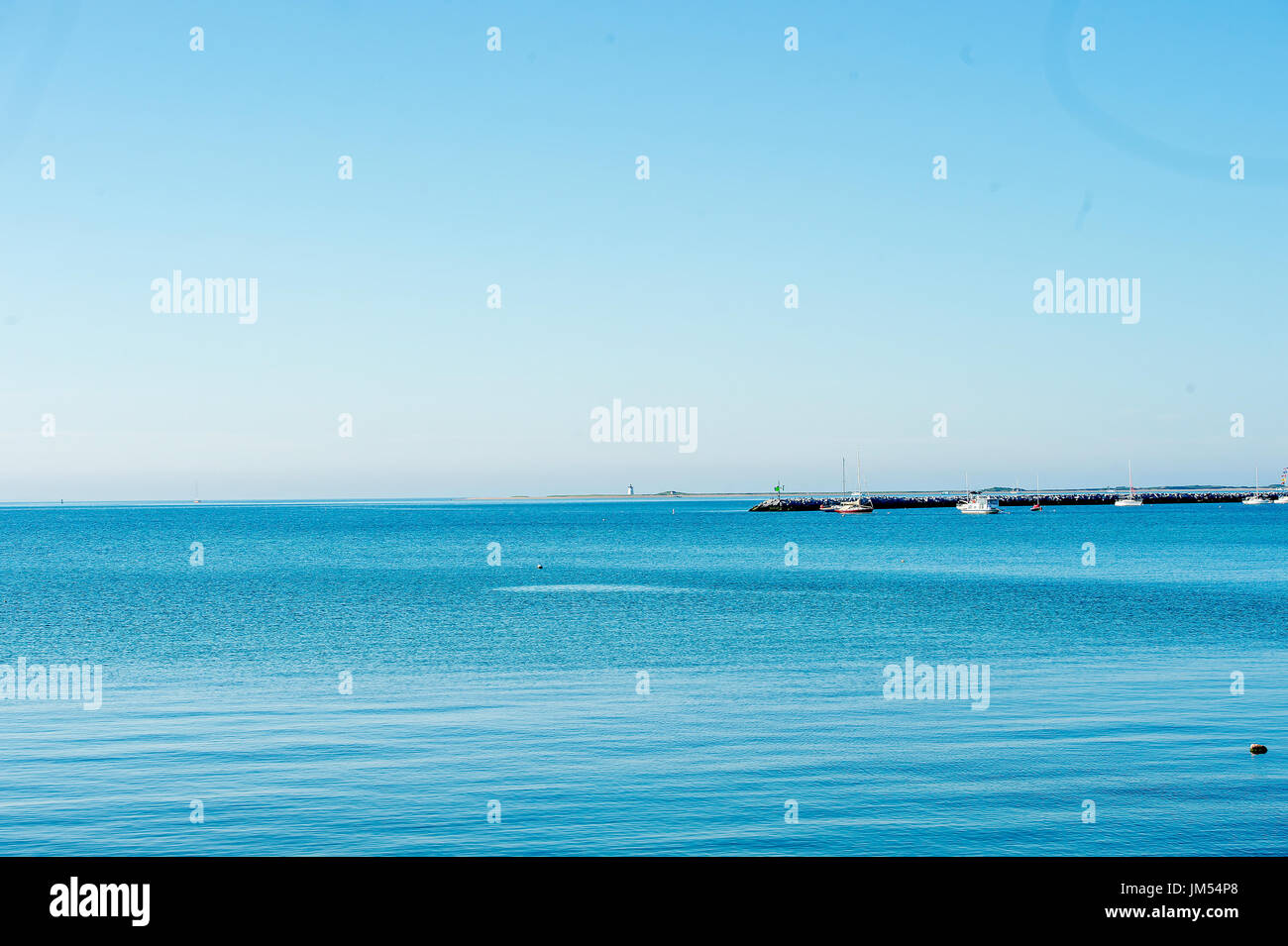 Seascape landscape blue ocean water Provincetown PTown Cape Cod MA with ...