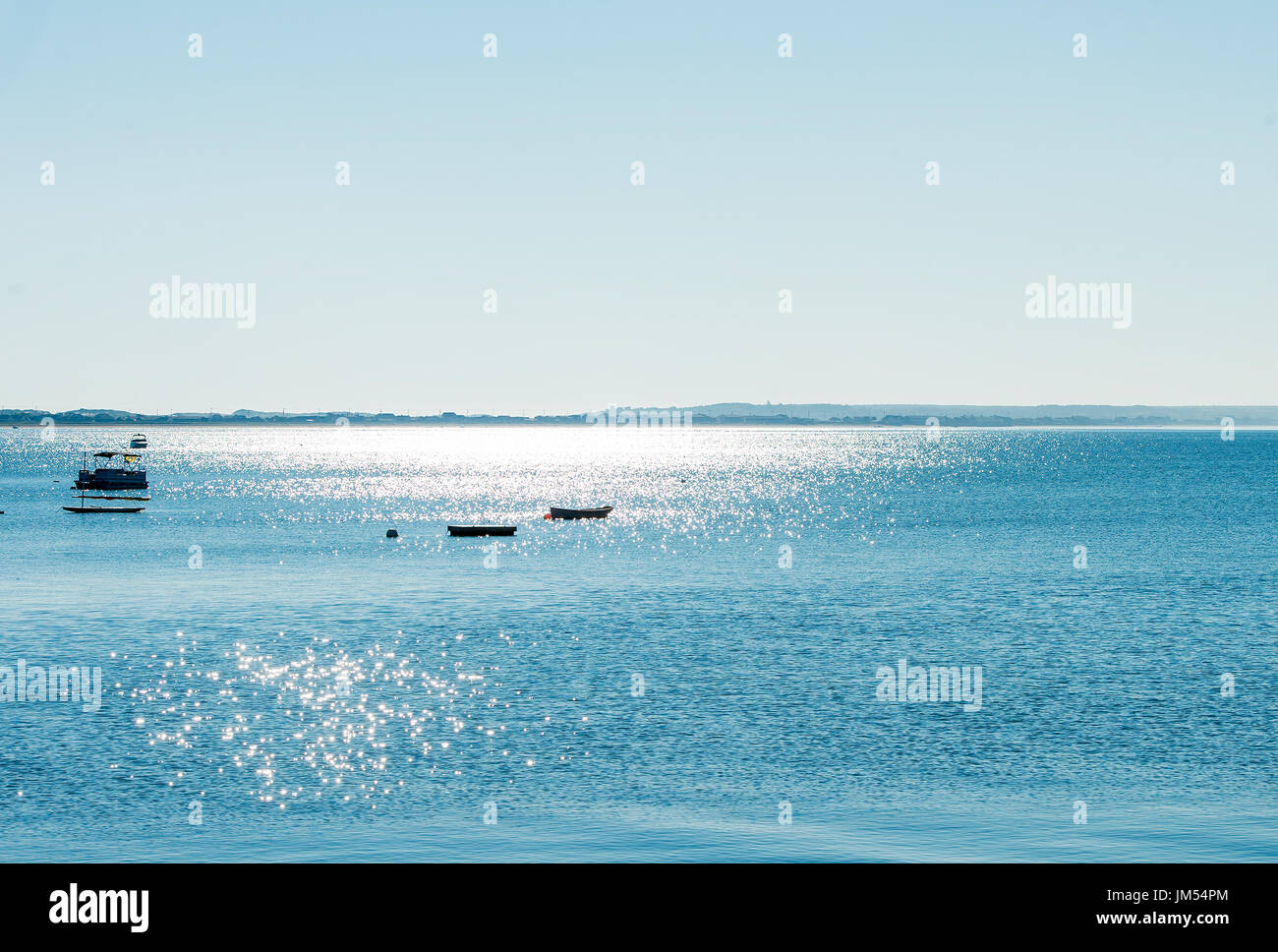 Seascape landscape blue ocean water Provincetown PTown Cape Cod MA with ...