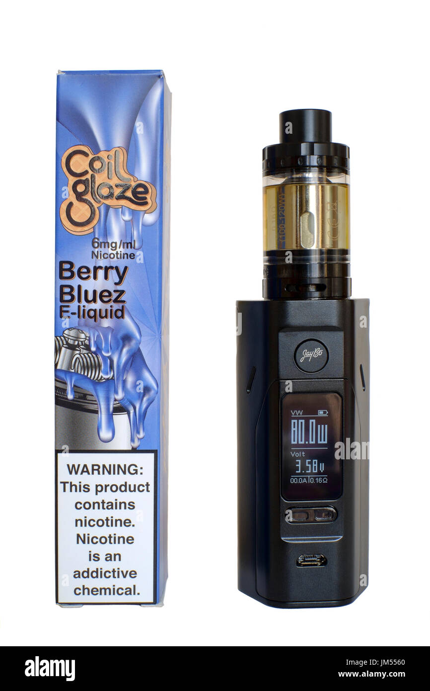 e liquid for electronic device vaping and vaporising mod Stock Photo ...