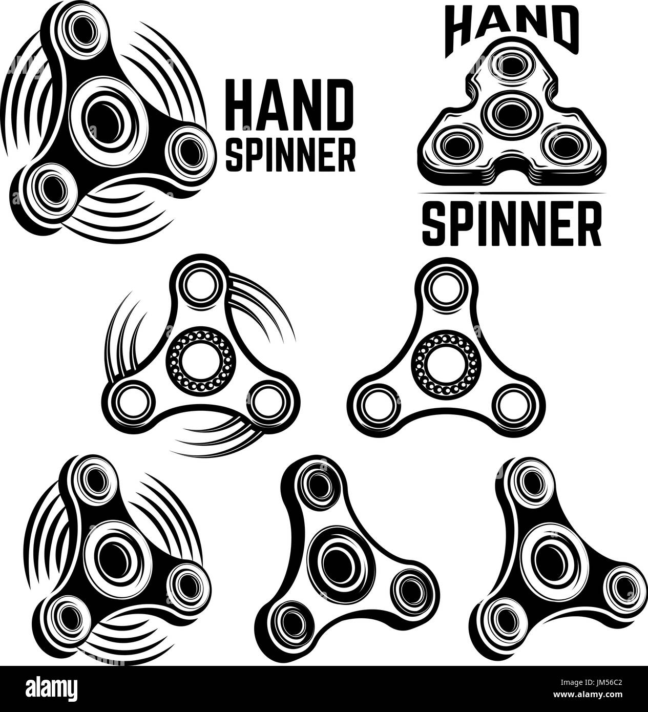 Spinner Icon Spinner Logo Black And White Stock Photos & Images