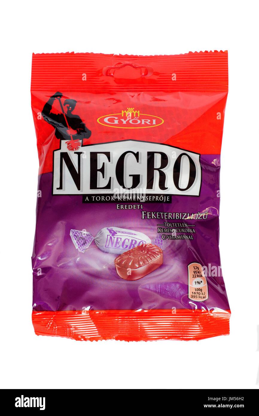 packet of hungarian negro sweets on a white background Stock Photo - Alamy