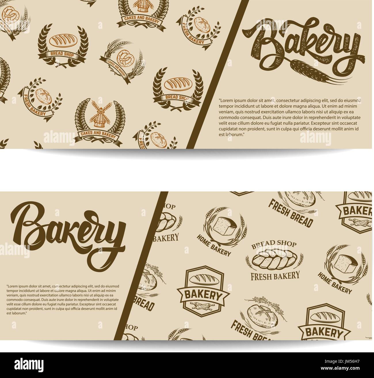 Set of bakery banner templates isolated on white background. Vector ...