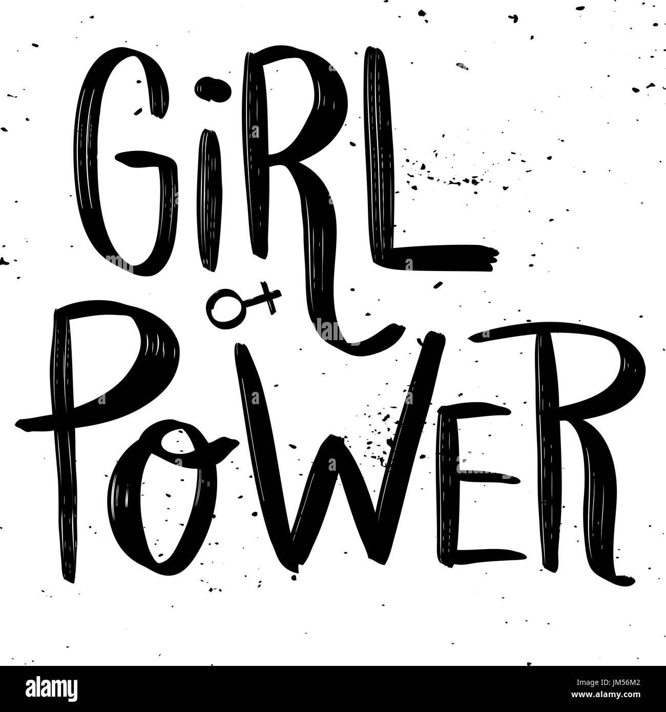 Girl Power. Hand drawn lettering phrase isolated on white background ...