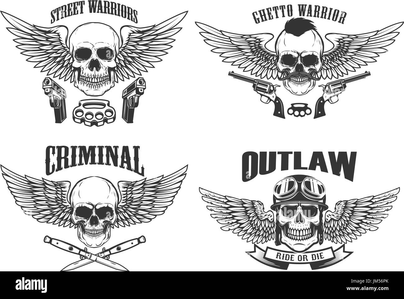 Outlaw Skull Large Skull & Bones BIKER OUTLAW Embroidered Sew Iron On