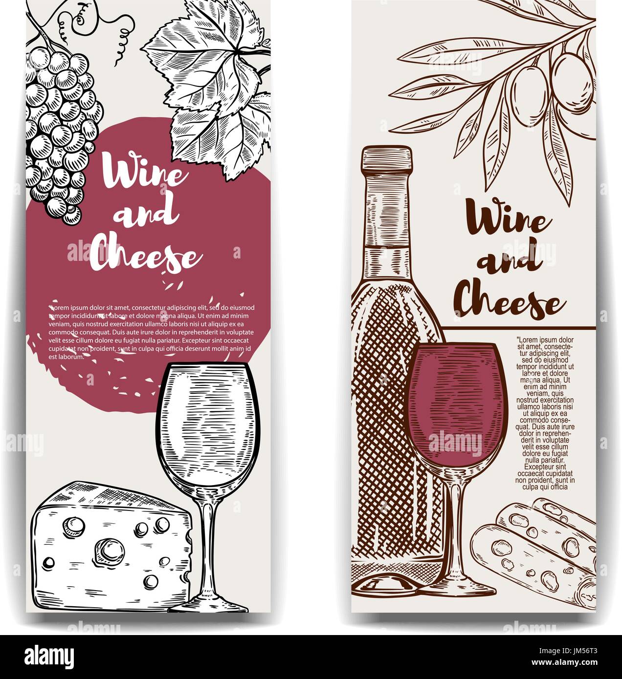 Wine cheese poster Stock Vector Images - Alamy