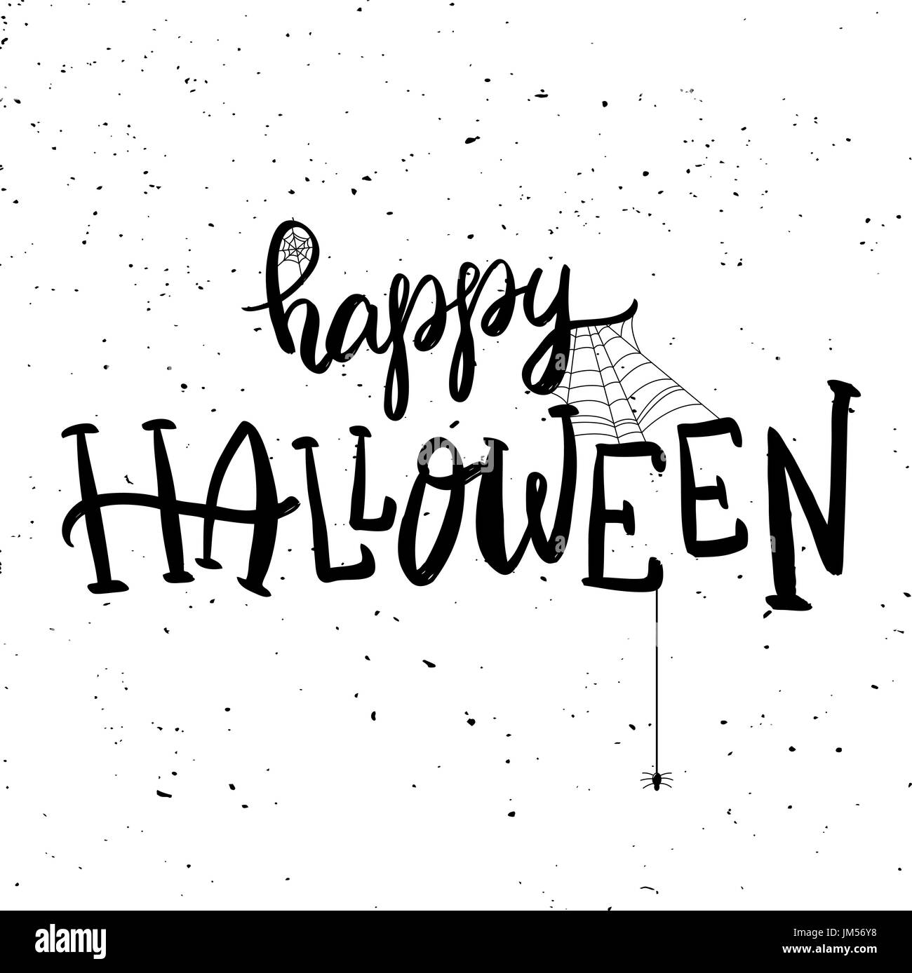 Happy Halloween. Hand drawn lettering phrase. Halloween theme. Vector ...