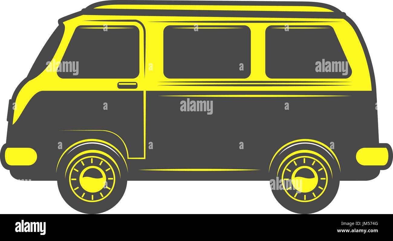 Retro bus icon isolated on white background. Design elements for logo ...