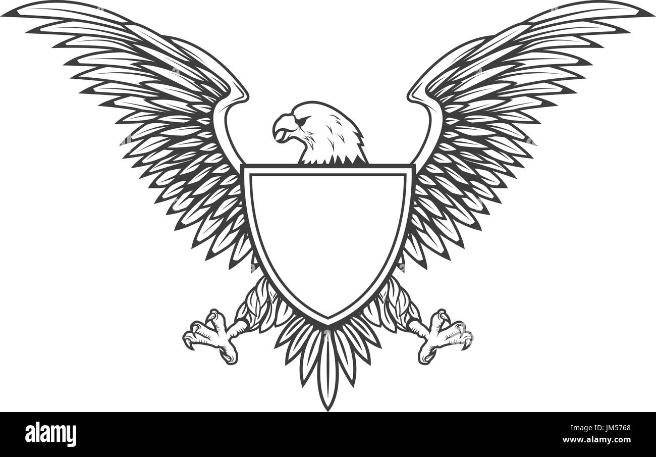 Vector Eagle With Shield