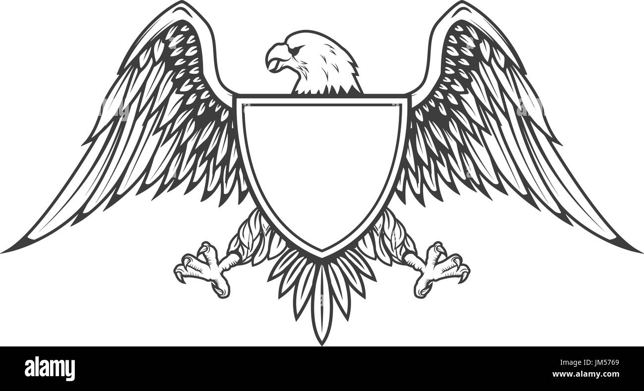 Vector Eagle With Shield