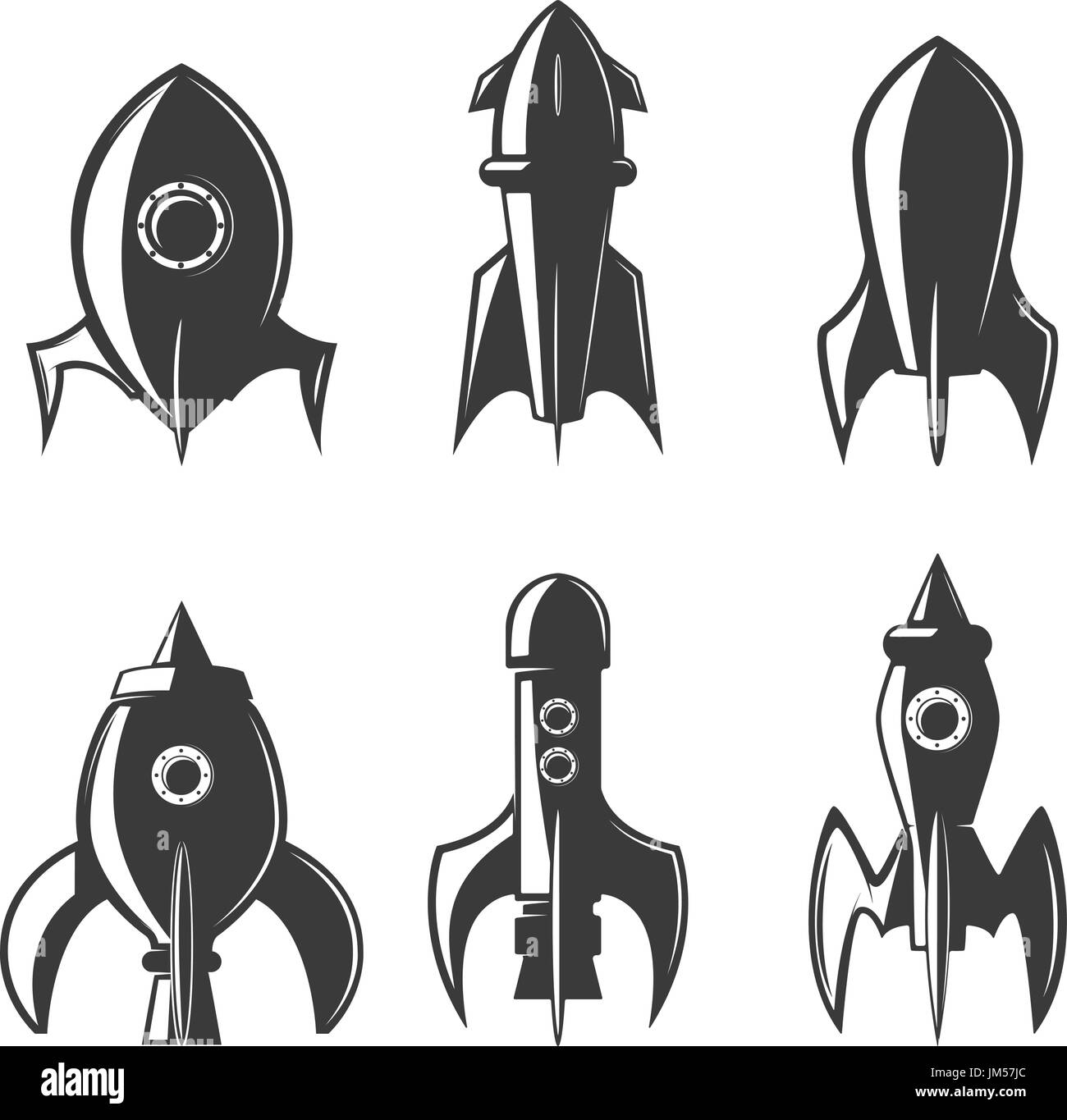Set of the rockets icons. Design element for logo, label, emblem, sign ...