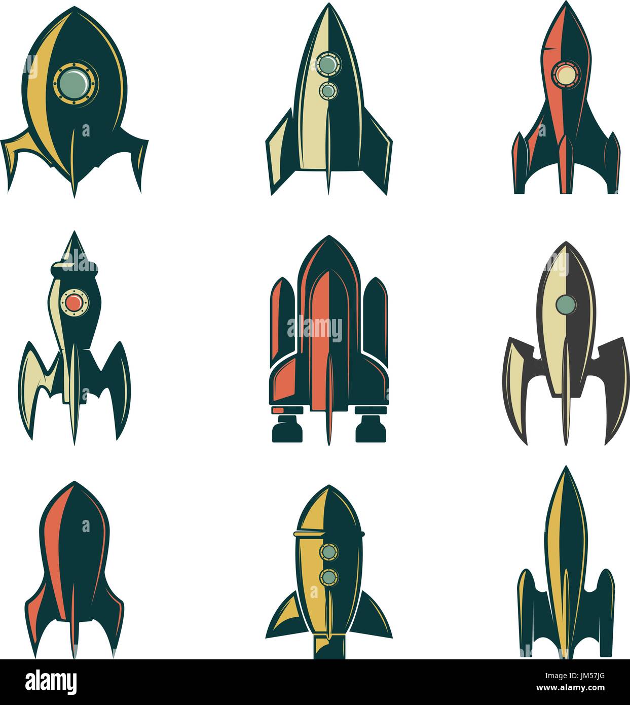 Set of the rockets icons. Design element for logo, label, emblem, sign ...