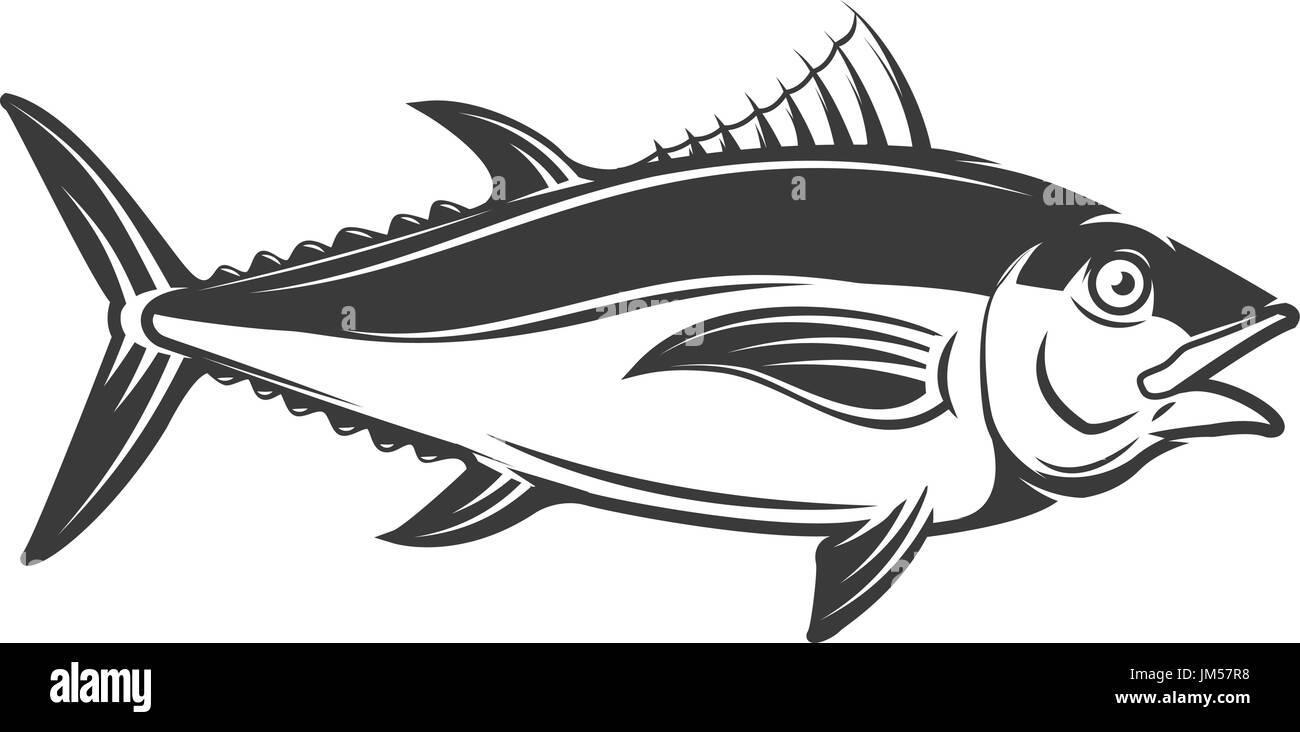 tuna icon isolated on white background. Vector illustration Stock ...