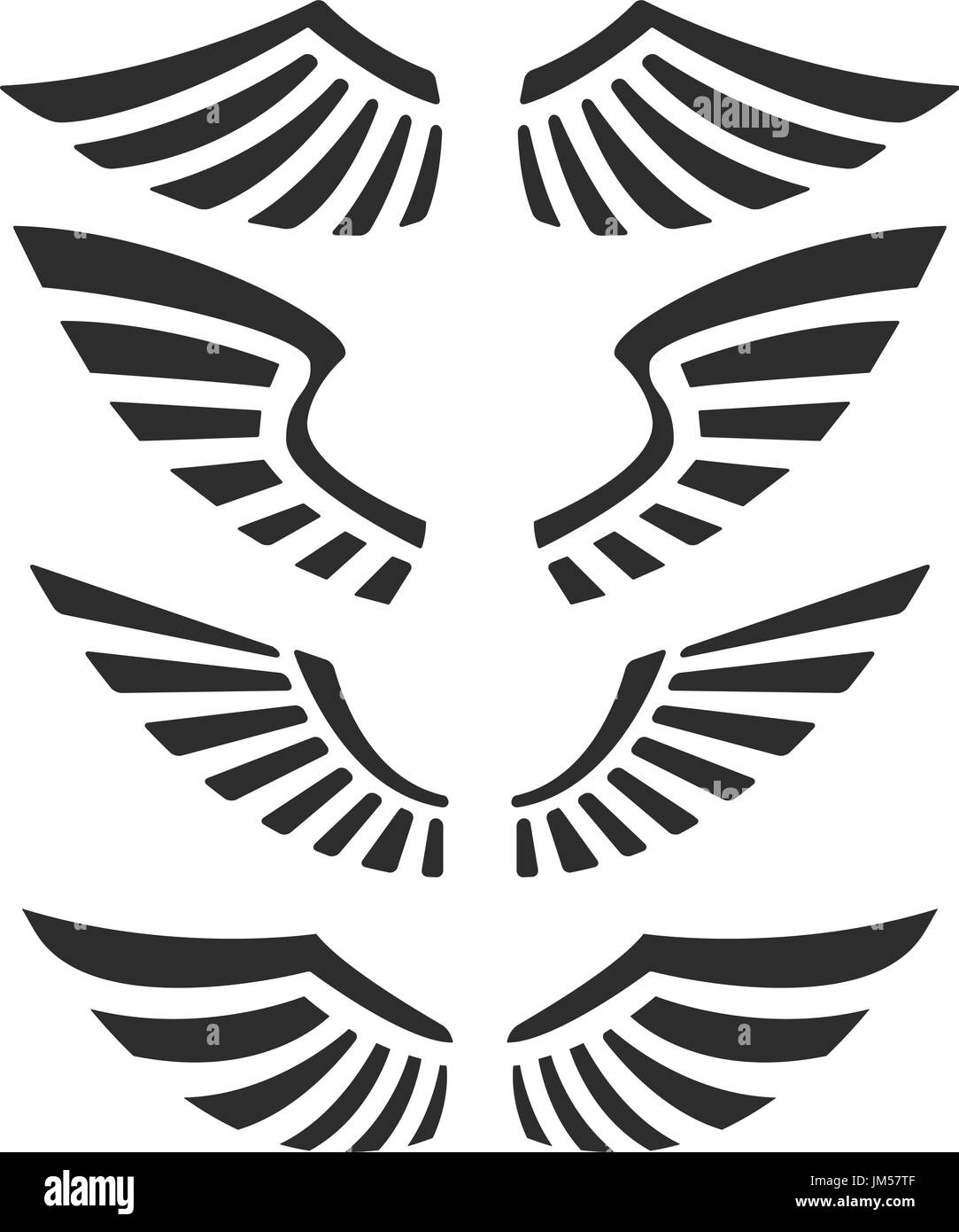 wings isolated on white background. Design elements for logo, label ...