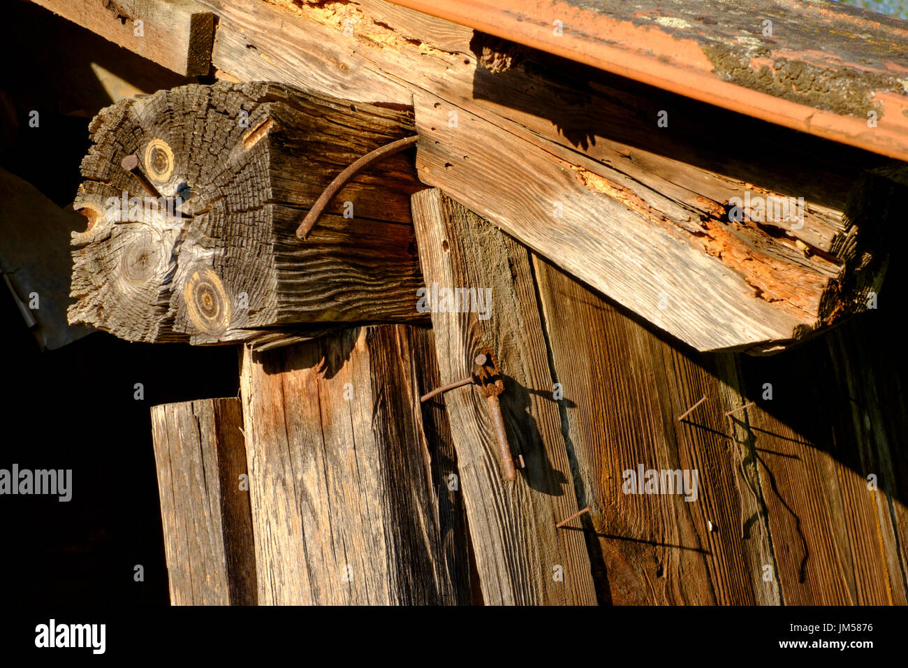 cracked split and weathered wood on an old outbuilding zala county ...