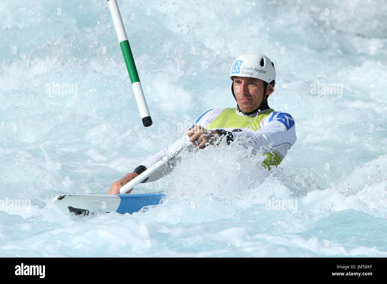 David Florence competes at Lee Valley White Water Centre during British ...