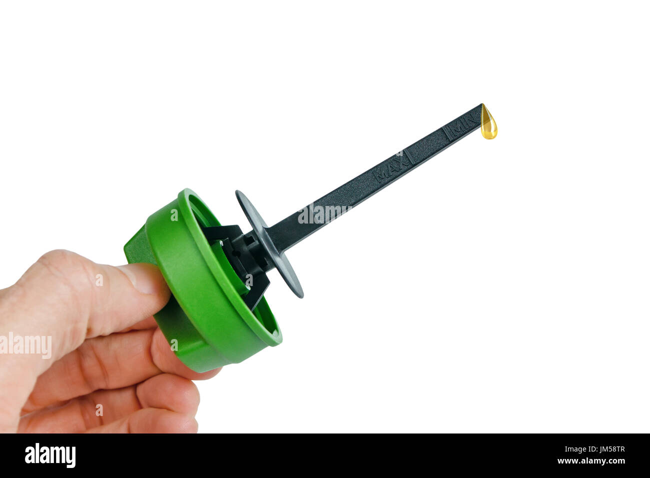 Spare parts Engine Oil Dipstick with drop oil. The gauge of level of ...