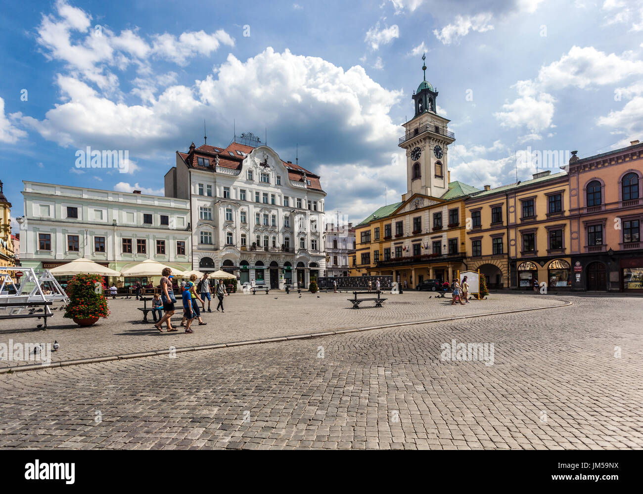Townhouses on main square, Cieszyn, Poland Stock Photo - Alamy