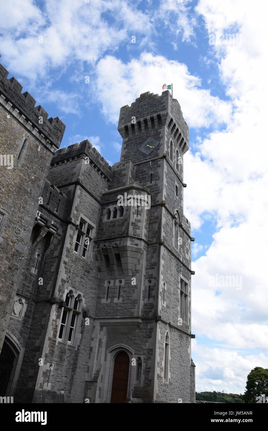 View of the Ashford Castle Cong tower Stock Photo - Alamy