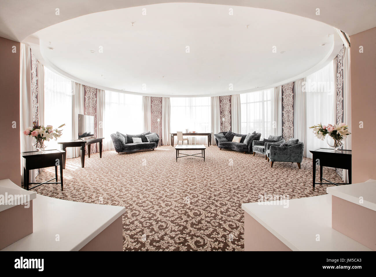 Hotel apartment, living room interior in the morning Stock Photo - Alamy