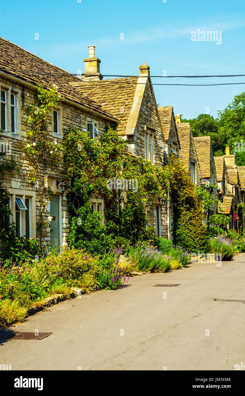 old English town and beautiful historic buildings, old street ...