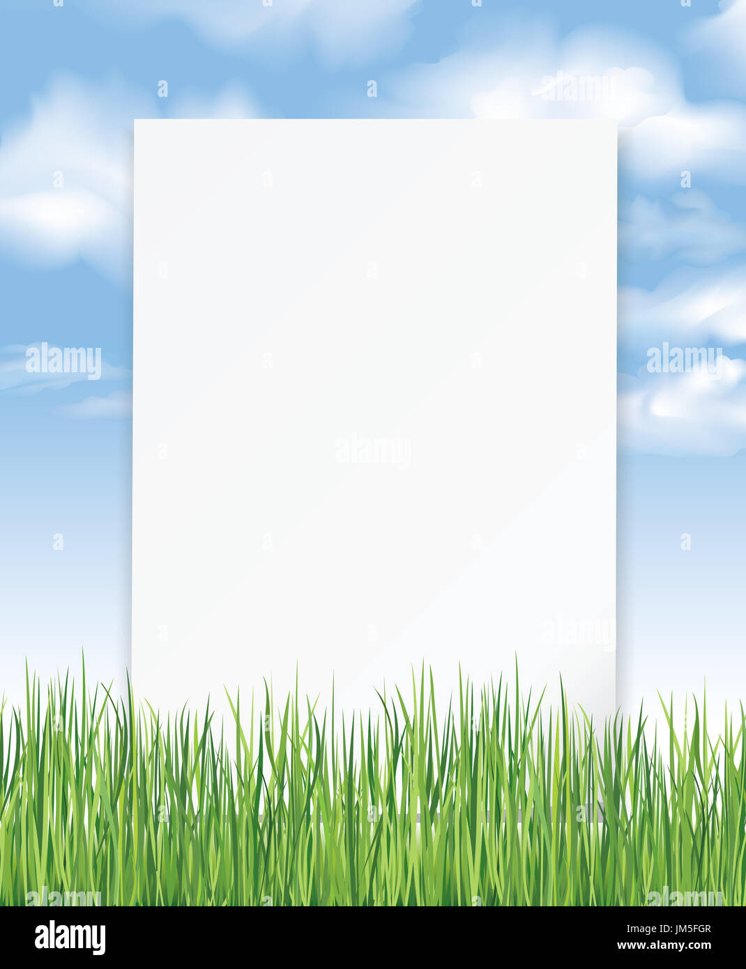 Summer outdoor background with sheet of paper Nature spring landscape ...