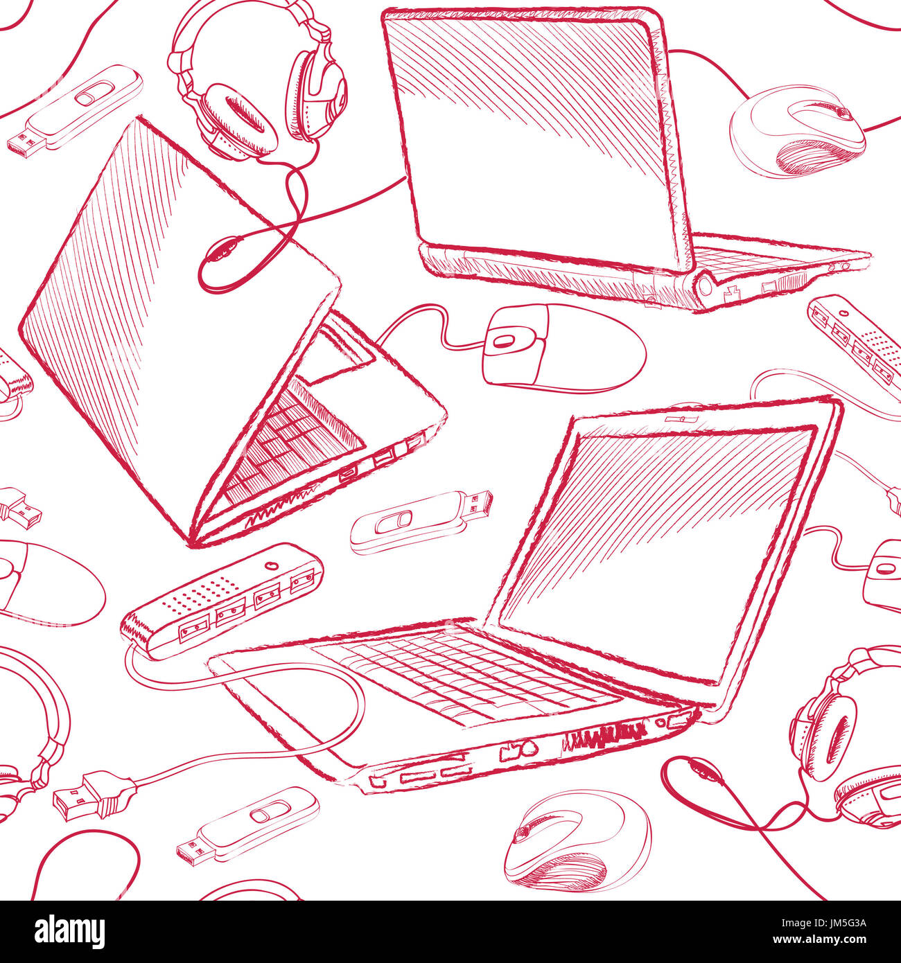 Laptop seamless pattern Computers connection background Stock Photo - Alamy