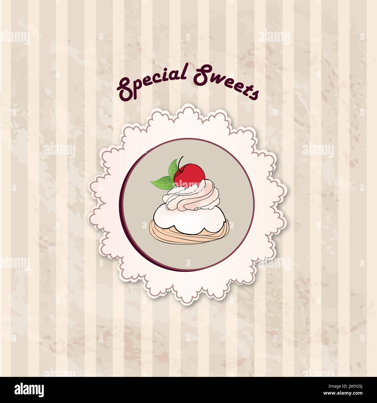 Cakes Background. Bakery Label. Sweet, Dessert Menu Poster Stock Photo ...