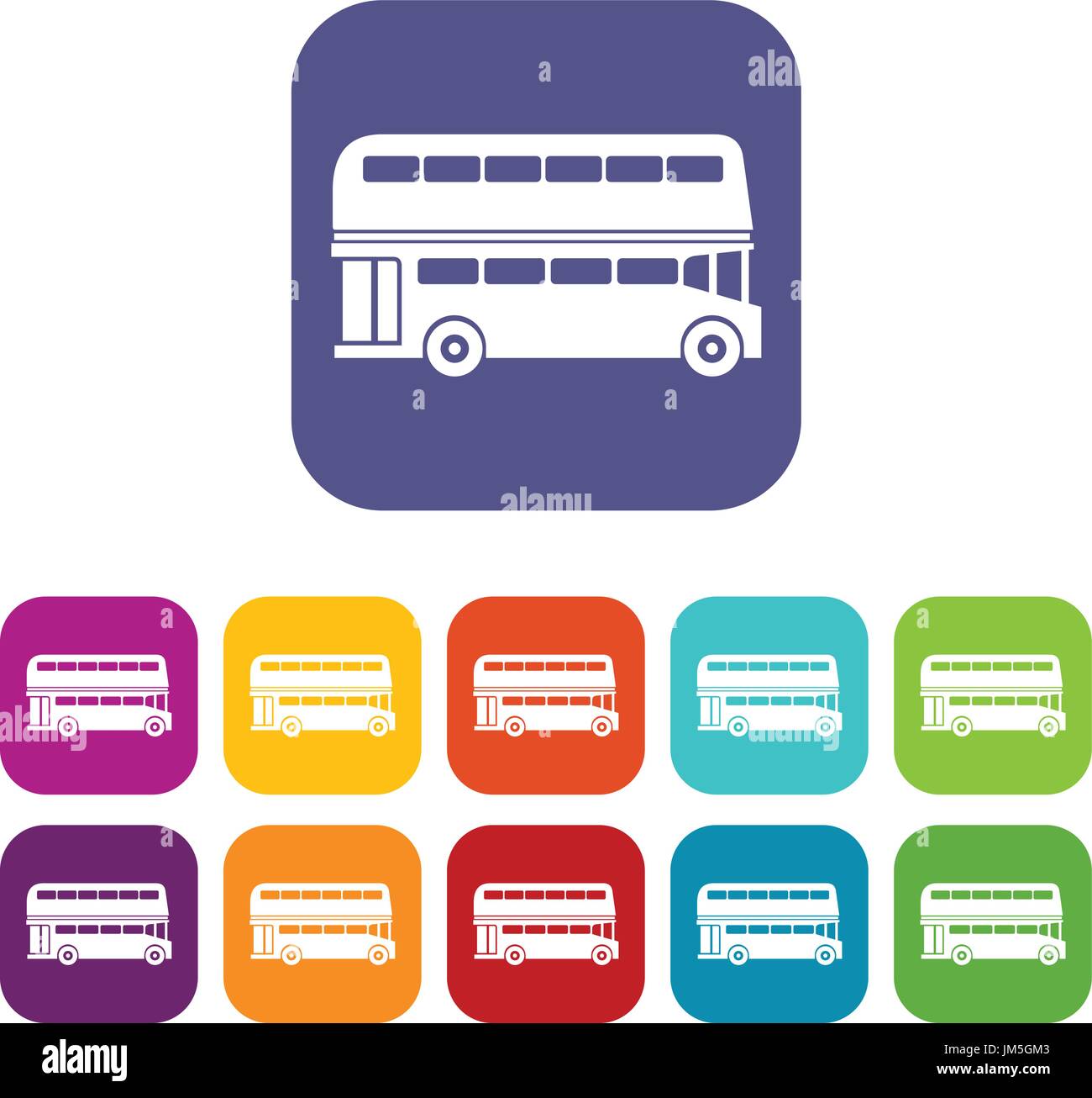 Double decker bus icons set Stock Vector Image & Art - Alamy