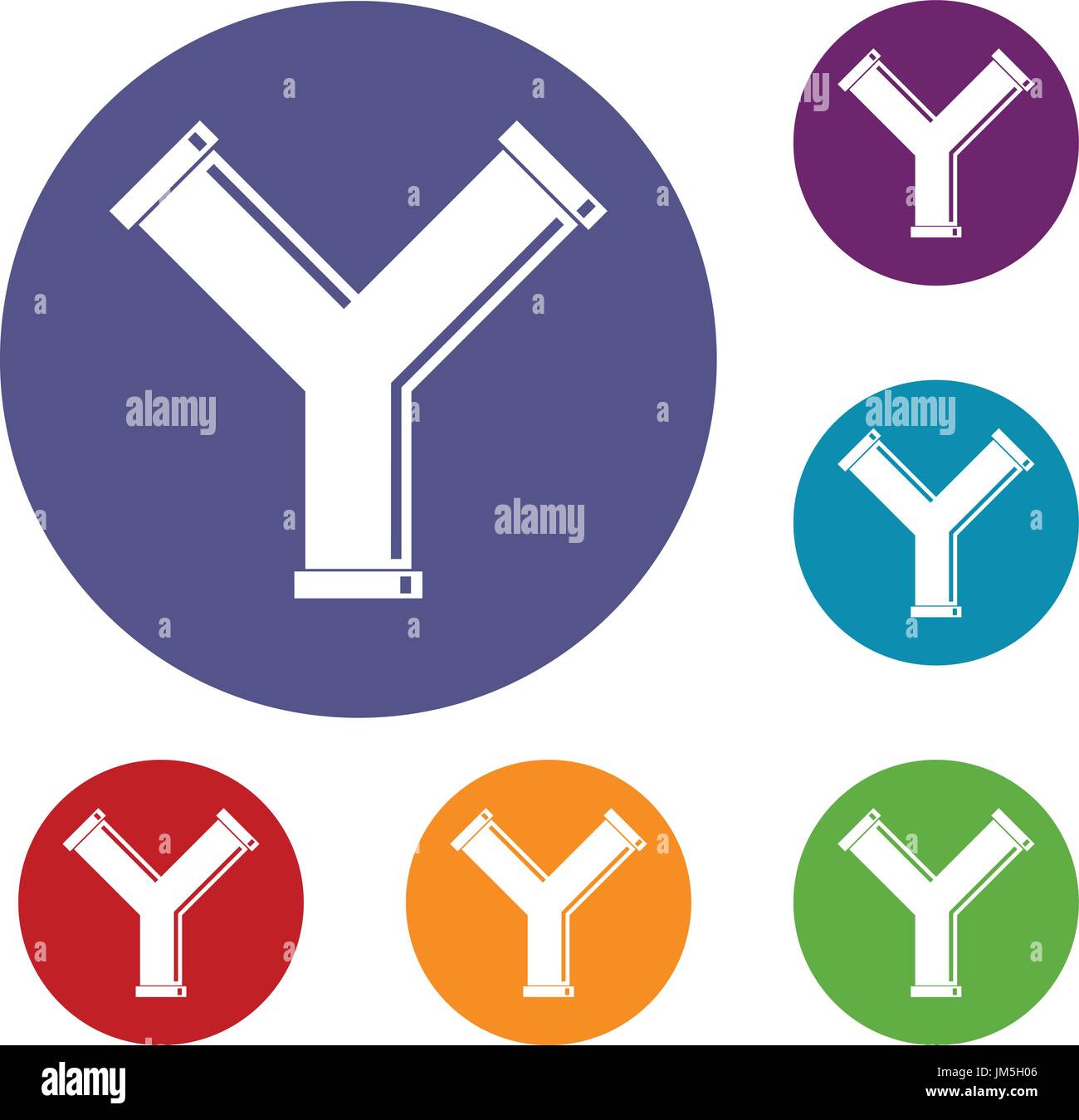 Joint pipe in form Y letter icons set Stock Vector Image & Art - Alamy