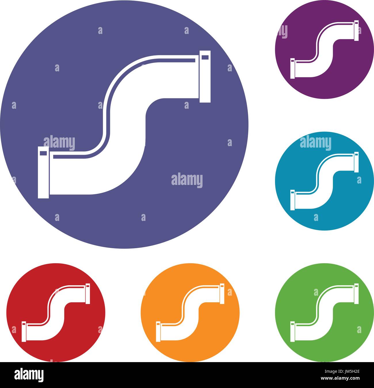 Joint pipe in form S letter icons set Stock Vector Image & Art - Alamy